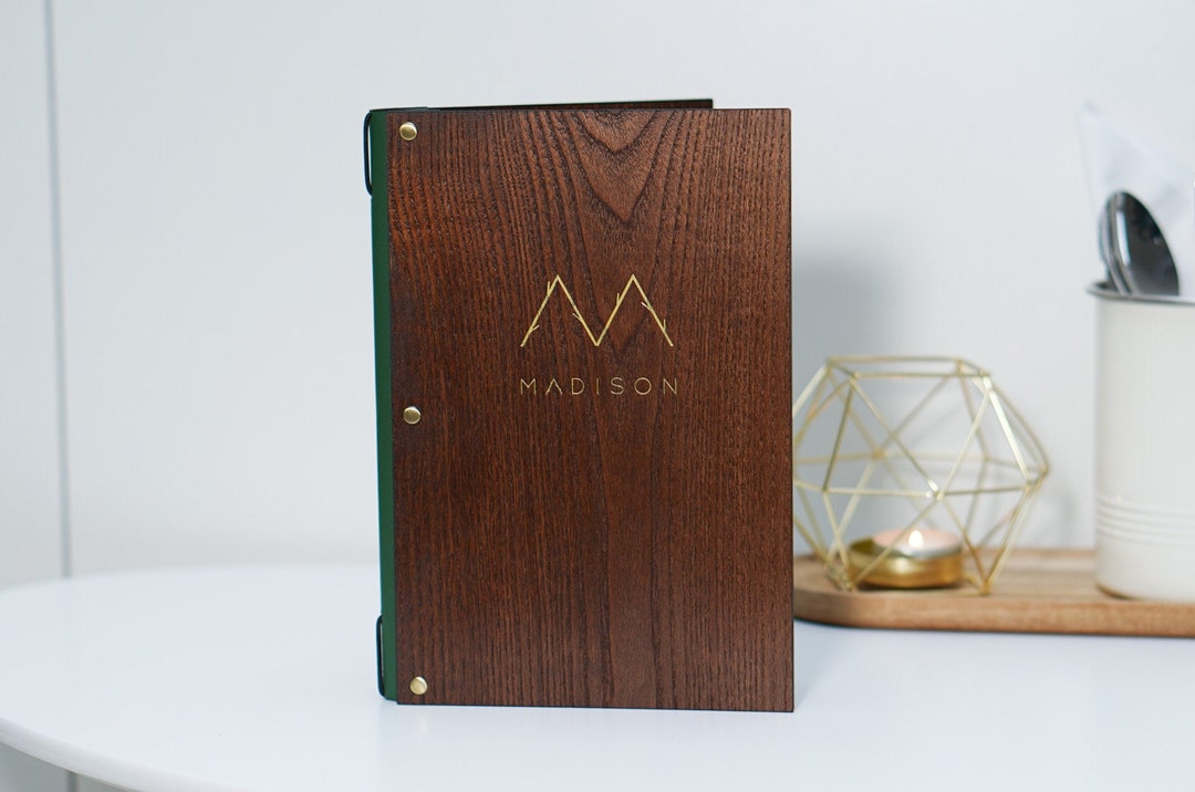 A4/A5, US Letter/half-letter Menu, Elegant Ashwood and Leather Menu ...