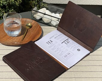 Leather Menu Cover, Menu Cover A5, Letter Menu Holder, Restaurant Menu ...