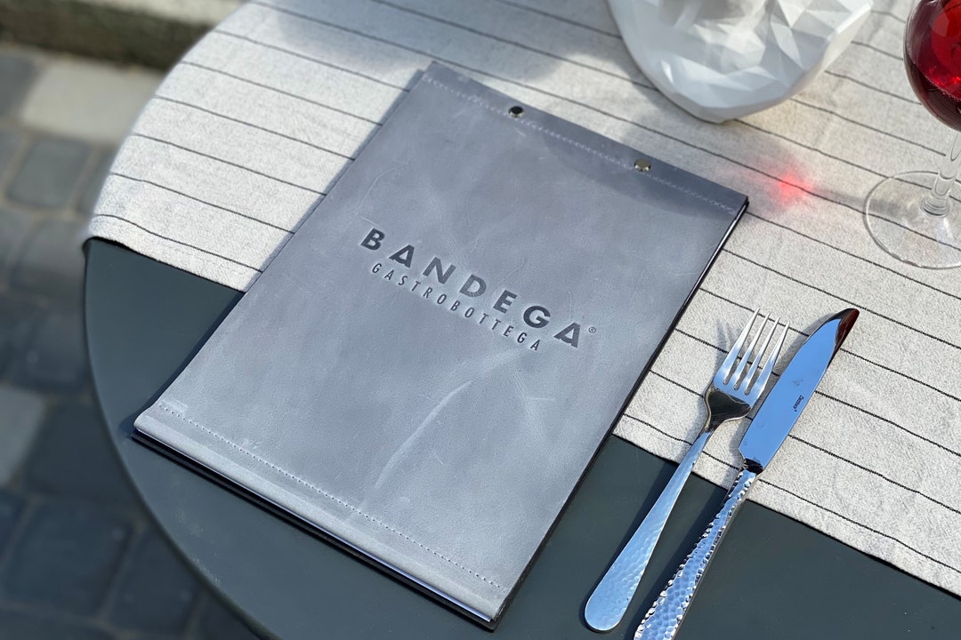 Leather Menu Holder A4 A5, Menu Cover With Embossing, Restaurant Menu ...