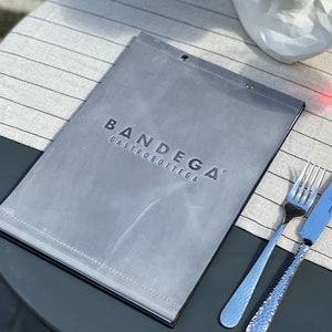 Leather Menu Holder A4 A5, Menu Cover With Embossing, Restaurant Menu ...