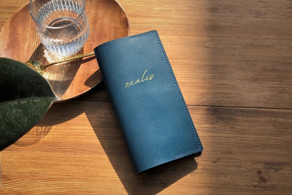 Leather Bill Holder. Leather Check Holder With Embossing. | Etsy