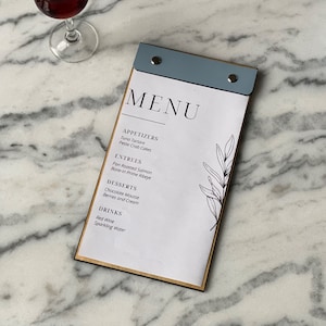 Leather & Wood Menu Folder: Custom Restaurant Menu Cover - Etsy