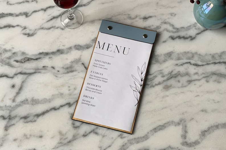 Menu Folder Wooden Menu A4 A5 Leather Menu Cover Custom - Etsy Australia