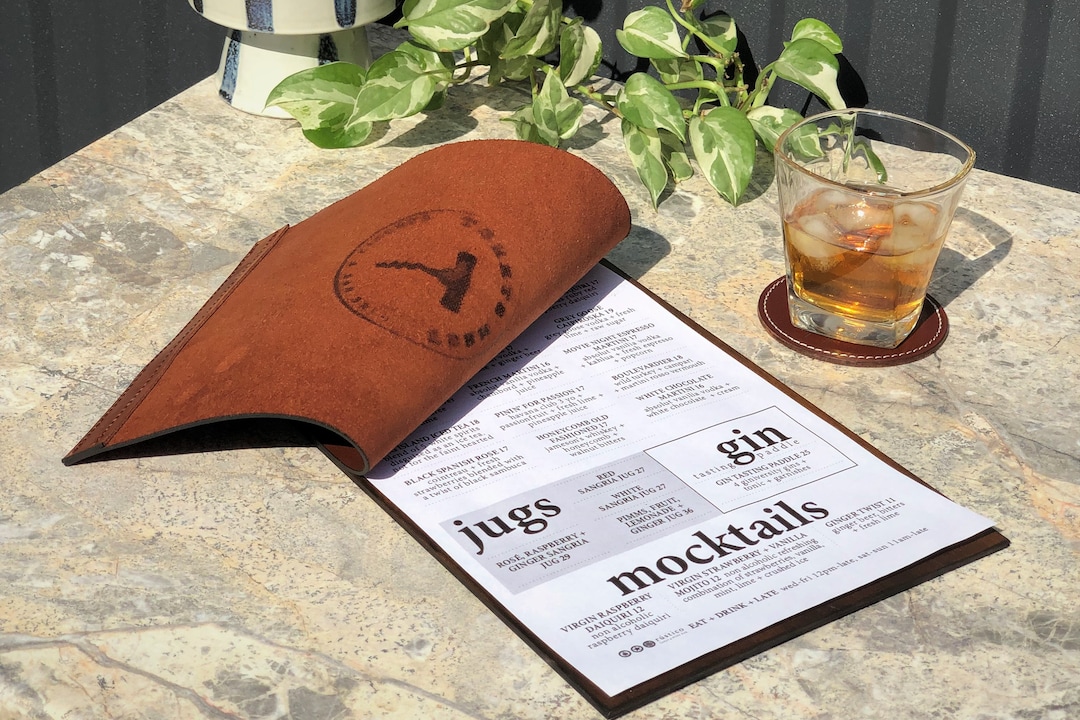 Vintage Leather Menu Folder, A4 A5, Restaurant Cafe Menu - Etsy UK