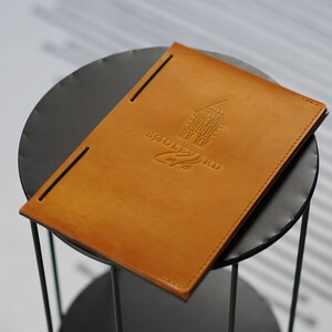 A5/ US Half-letter Menu, Elegant Ashwood and Leather Menu Folder for A5 ...