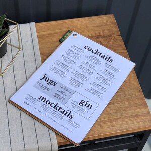 Menu Folder Leather Menu A4 A5 Leather Menu Cover Custom | Etsy