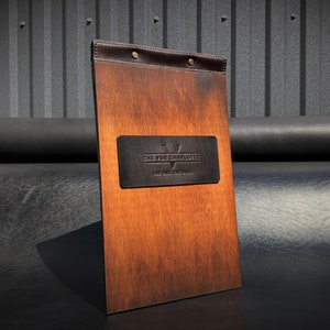 Wooden Menu Folder With Leather Binding Menu Holder - Etsy