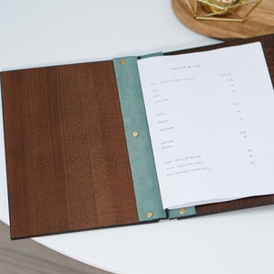 A4/A5, US Letter/half-letter Menu, Elegant Ashwood and Leather Menu ...