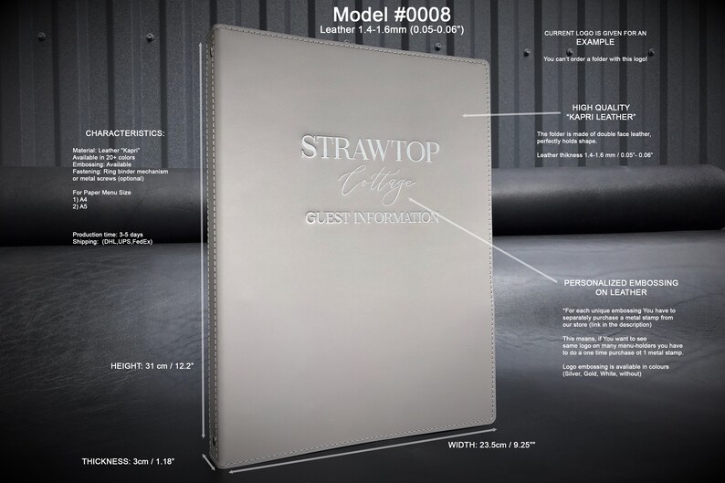 Leather Menu A4 A5 With Ring Binder Mechanism Menu Holder With - Etsy