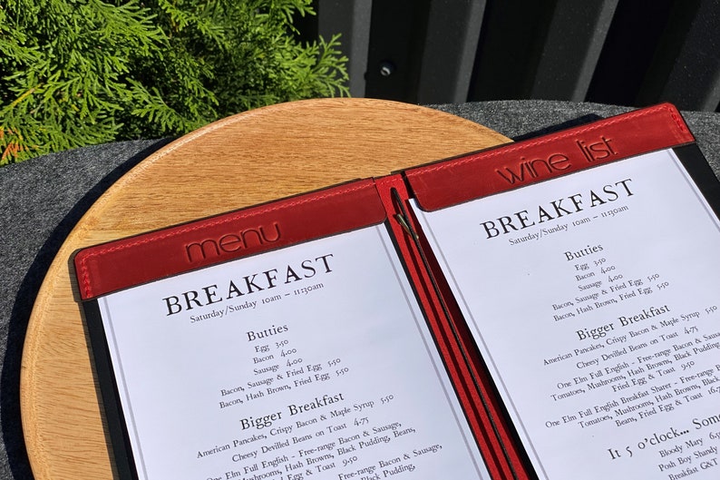 Leather Menu Folder Leather Menu A5 A4 Leather Menu Cover - Etsy