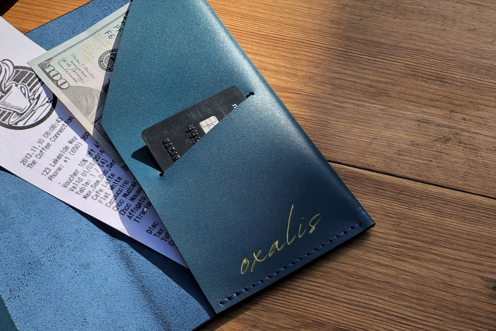 Leather Bill Holder. Leather Check Holder With Embossing. - Etsy