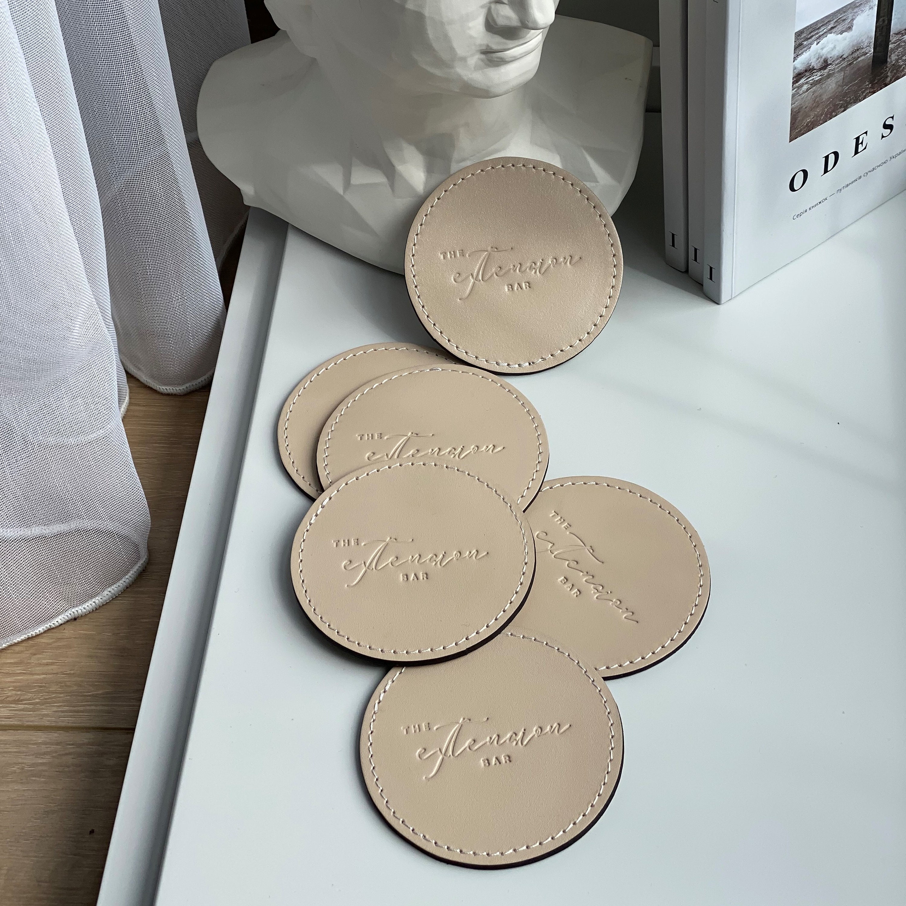 Leather Circle Costers. Pub Costers Personalization - Etsy