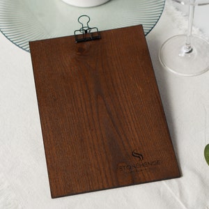 Ashwood Menu Holder With Binder, Menu Folder, Wooden Menu A5, Half ...