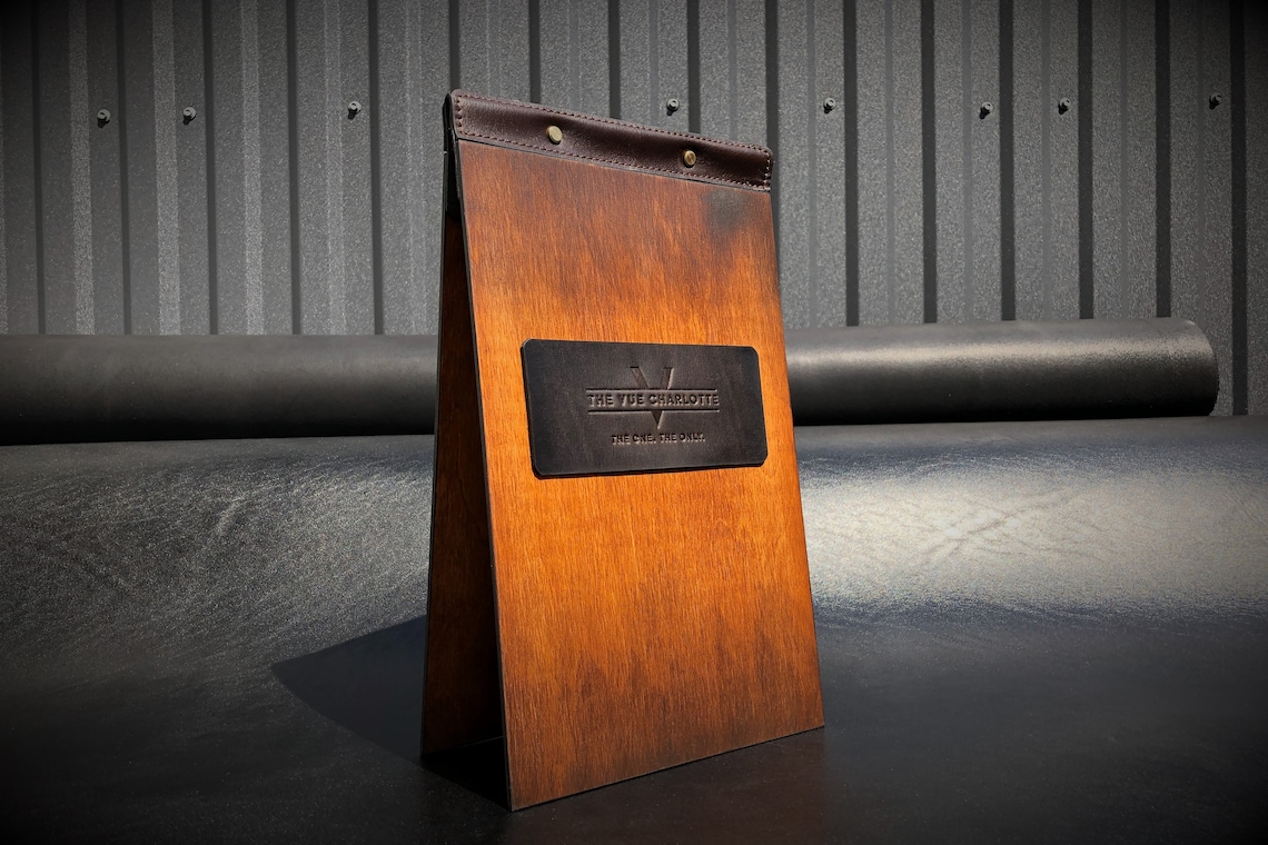 Wooden Menu Folder With Leather Binding Menu Holder - Etsy
