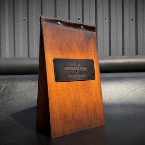 Wooden Menu Folder With Leather Binding Menu Holder - Etsy