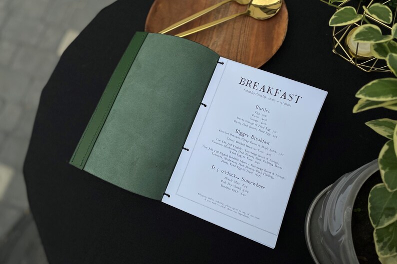 Embossed Leather Menu Cover: A5 Restaurant Menu Folder - Etsy