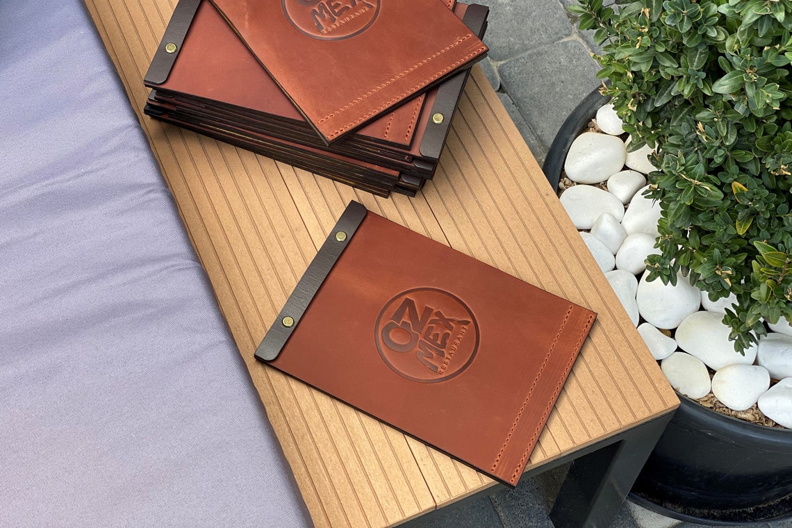 Menu Folder Leather Menu A4 A5 Leather Menu Cover Custom - Etsy