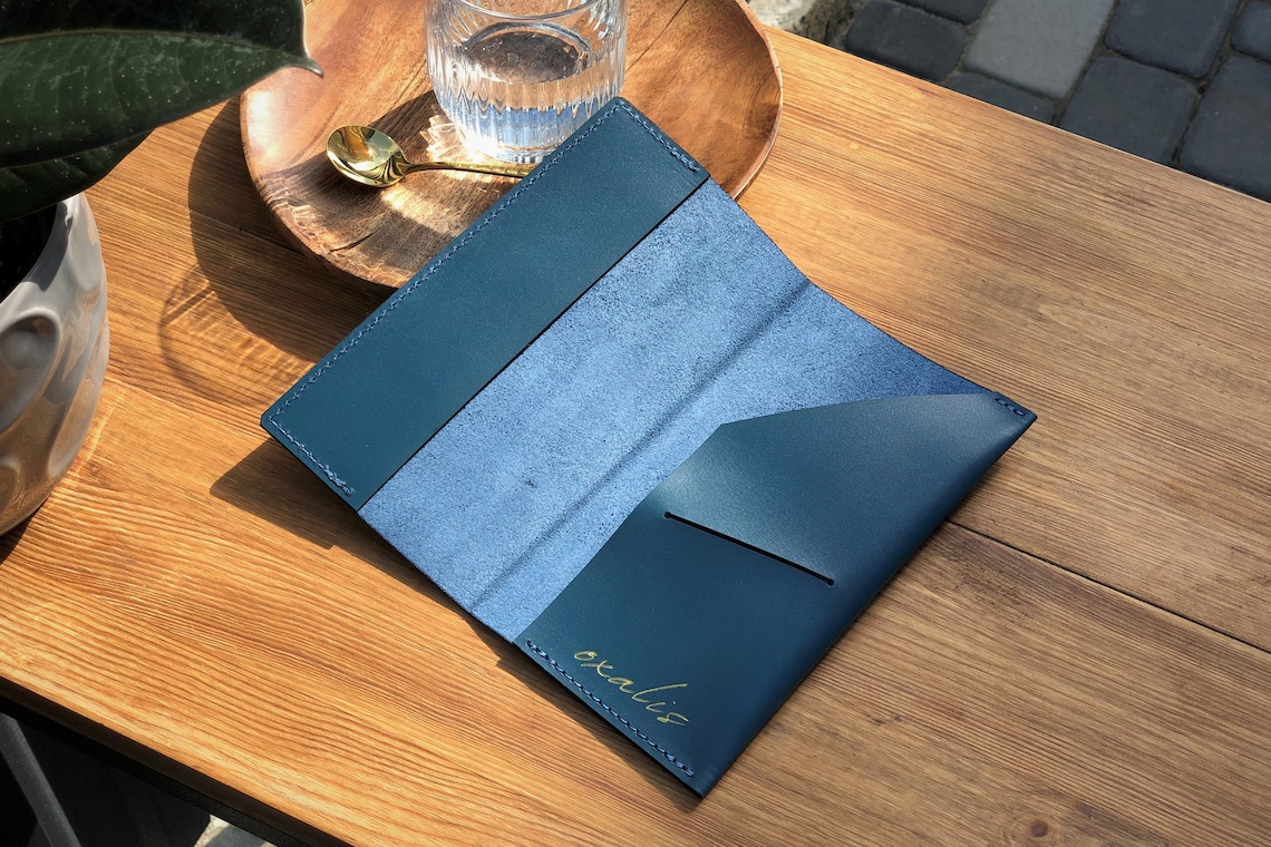 Leather Bill Holder. Leather Check Holder With Embossing. - Etsy