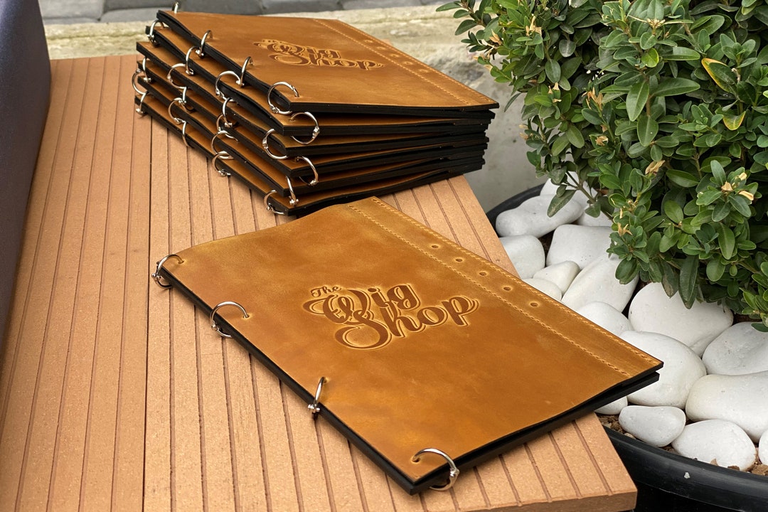 Restaurant Menu Cover Genuine Leather Menu Holder Leather - Etsy