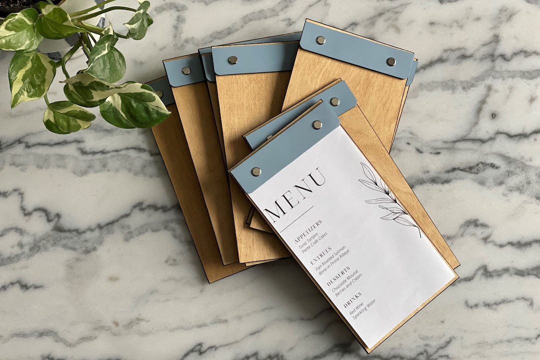 Menu Folder, Wooden Menu A4 A5, Leather Menu Cover, Custom Menu Cover ...
