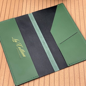 Leather Bill Holder. Leather Check Holder With Embossing. Check ...