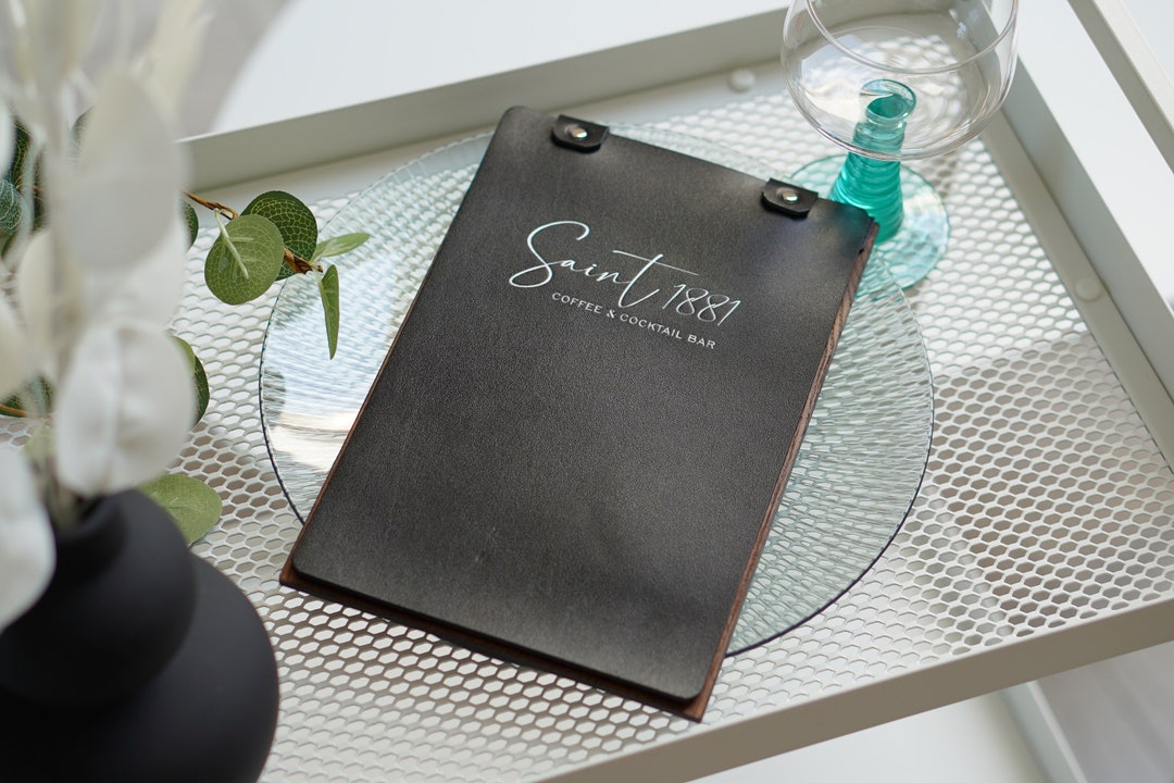 Custom Ashwood and Leather Menu Folder for A5 and US Half Letter Sheets ...