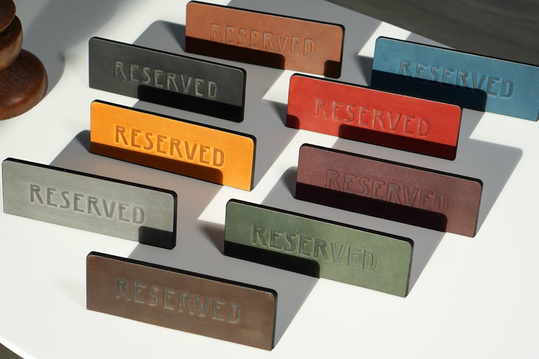 Leather Reserved Table Sign: Wedding & Restaurant Decor - Etsy