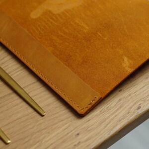 A5/ US Half-letter Menu, Elegant Ashwood and Leather Menu Folder for A5 ...