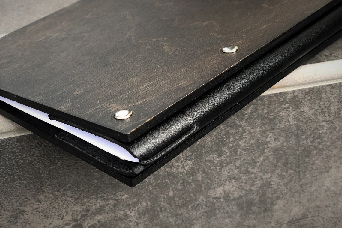 Vine Menu Menu Folder Leather Menu A5 Wooden Menu Cover A4 - Etsy