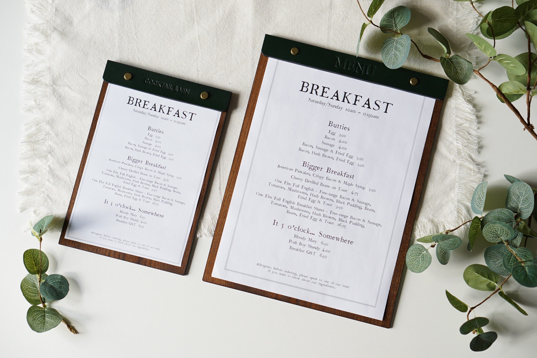 Ashwood Menu Board Menu Folder Letter Size Menu Board A4 - Etsy Australia