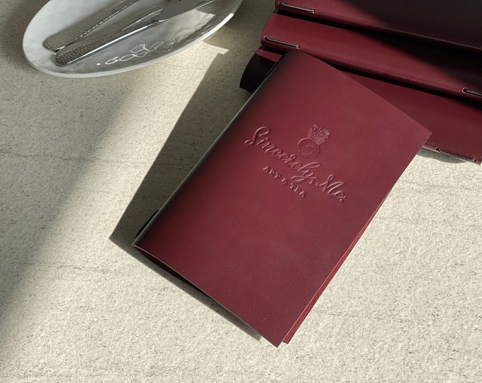 Leather Menu Folder A4/A5, Menu Holder With Embosing, Restaurant Menu ...