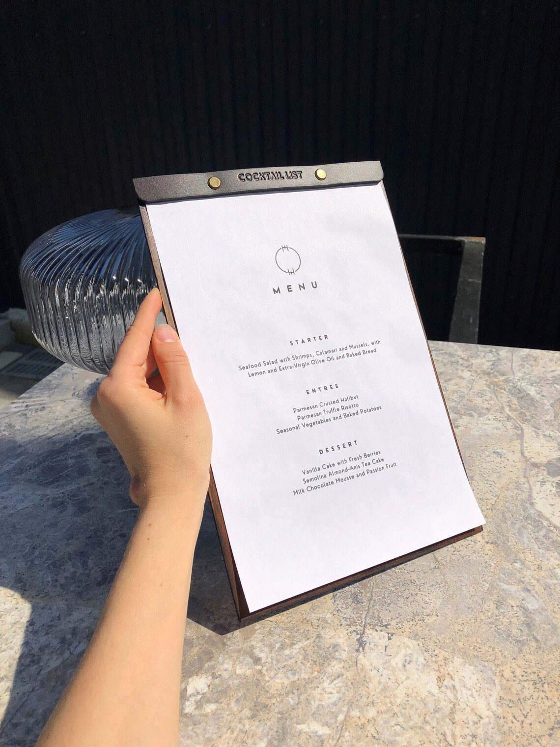 Menu Folder Wooden Menu A4 A5 Leather Menu Cover Custom - Etsy