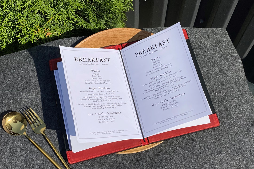 Leather Menu Folder Leather Menu A5 A4 Leather Menu Cover - Etsy