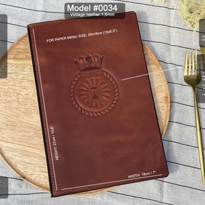 Leather Menu Folder, Leather Menu A5, A4, Leather Menu Cover, Custom ...