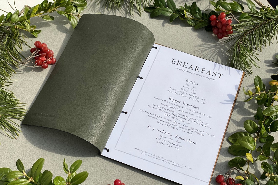 Leather Menu Cover Menu Cover A5 Letter Menu Holder - Etsy