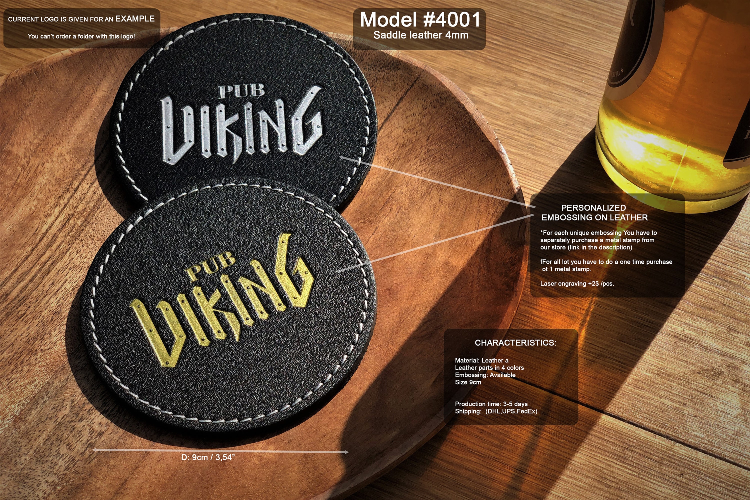 Leather Circle Costers. Pub Costers Personalization - Etsy
