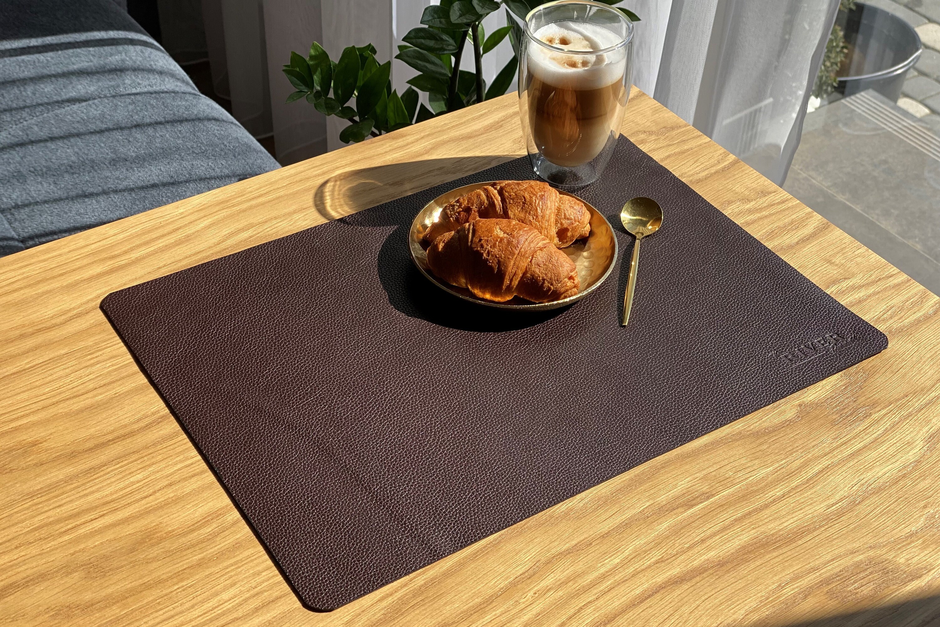 Leather Placemat, Restaurant Table Mat With Personalization. - Etsy