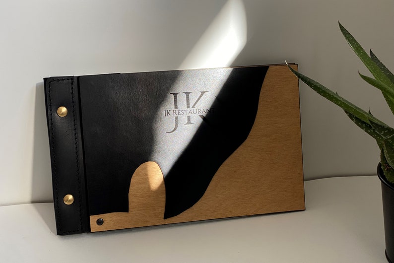 Wooden Menu Folder With Leather Menu Holder Restaurant Menu - Etsy
