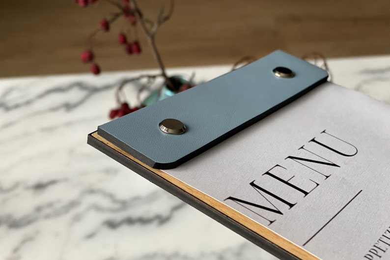 Leather & Wood Menu Folder: Custom Restaurant Menu Cover - Etsy