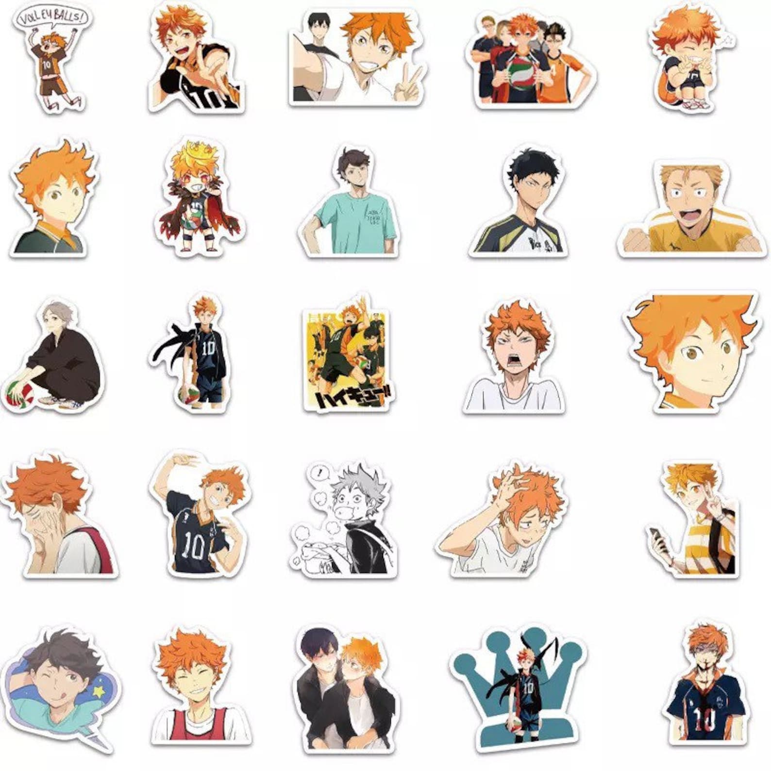 50 Pcs Haikyuu Volleyball Stickers Waterproof Sunlight | Etsy