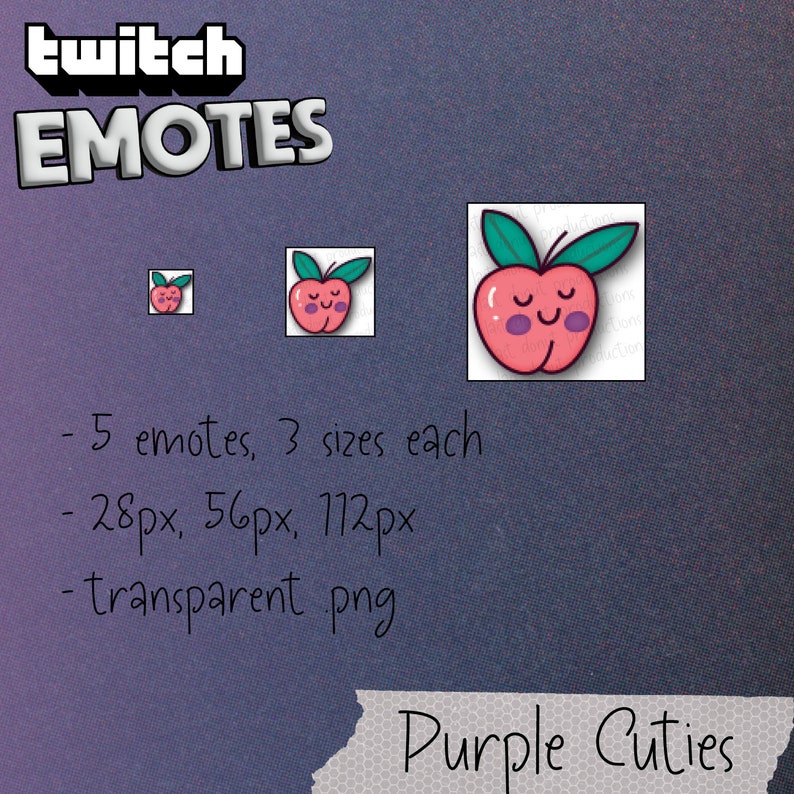 Cute Purple Twitch Emotes, Kawaii Twitch Emoji Clipart - Etsy