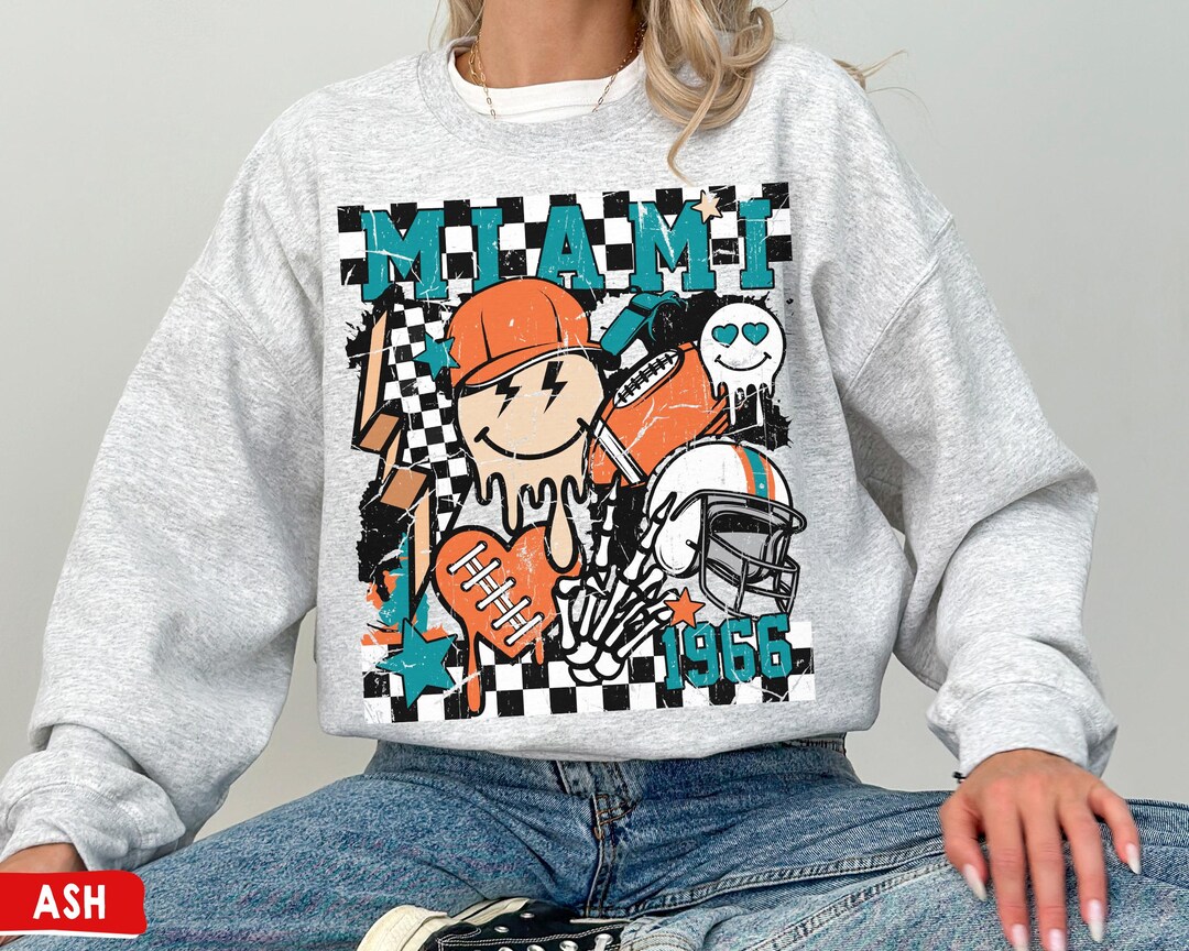 Miami Football Crewneck Sweatshirt / Tshirt, Vintage Dolphins ...