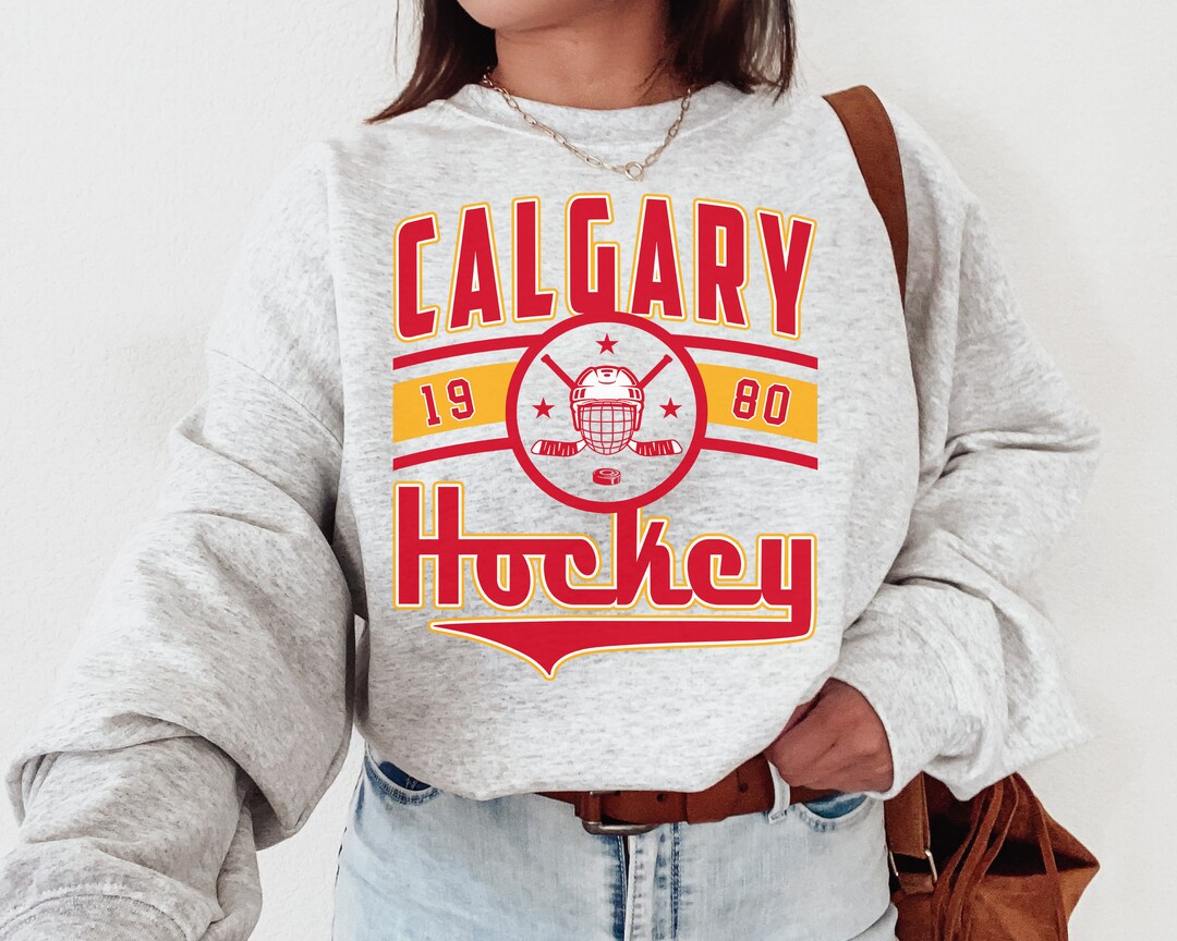 Vintage Calgary Flame Sweatshirt / T-shirt, Flames Sweater, Flames ...