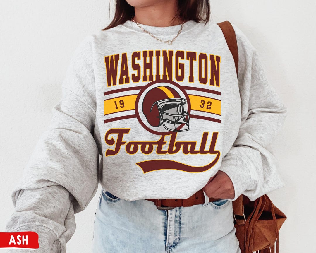 Washington Football Crewneck, Vintage Style Washington Sweatshirt ...