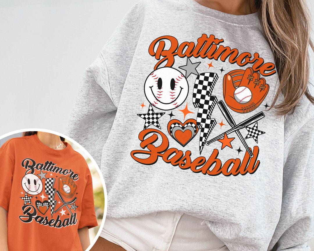 Vintage Baltimore Oriole Sweatshirt / T-shirt, Retro Groovy Baltimore ...