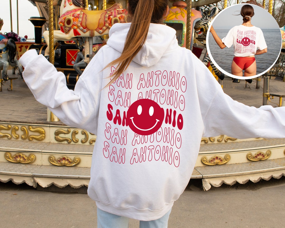 San Antonio Shirt, Smiley Face Hoodie, Emoji Crewneck Sweatshirt - Etsy