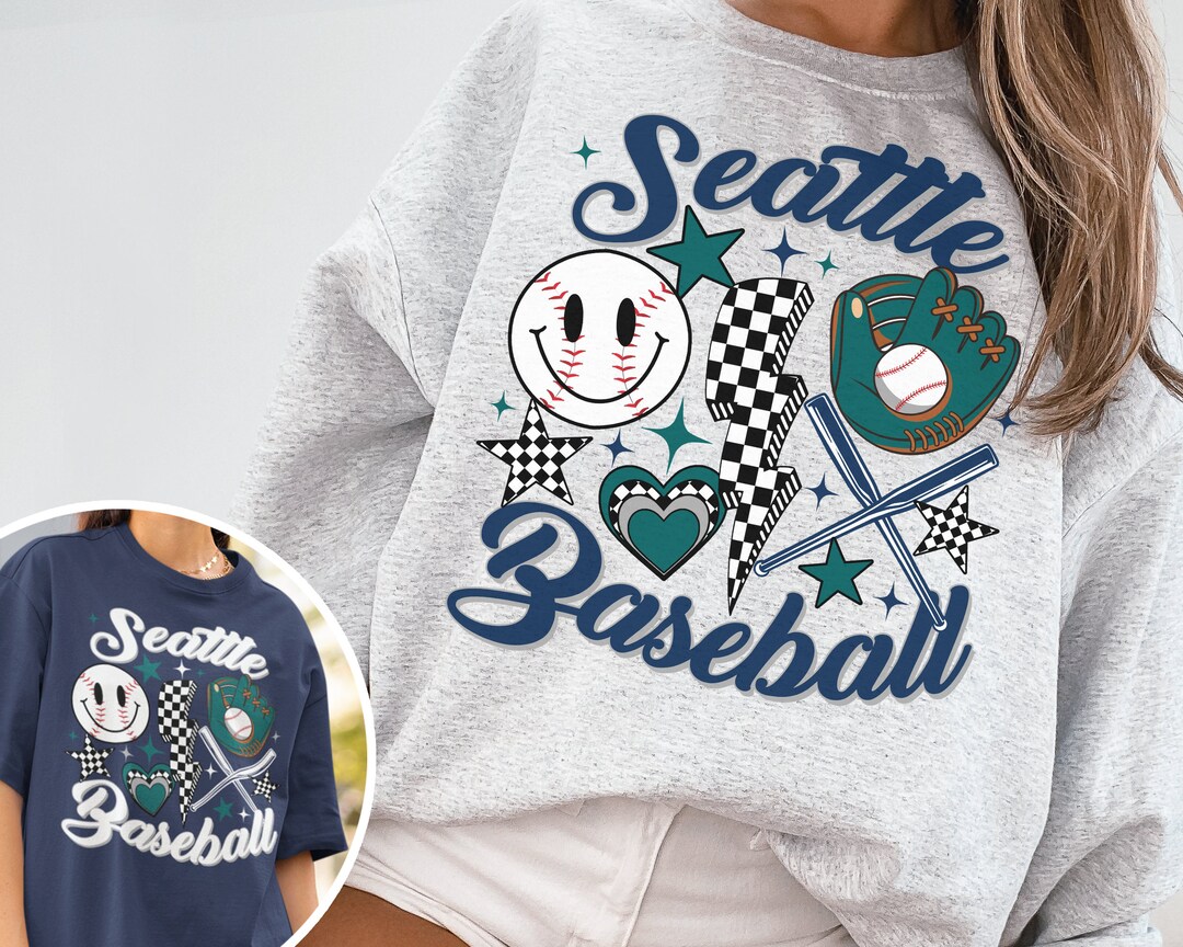 Vintage Seattle Mariner Crewneck Sweatshirt / T-shirt, Retro Groovy ...