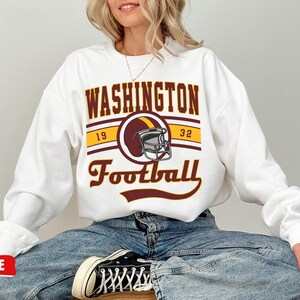Washington Football Crewneck, Vintage Style Washington Sweatshirt ...