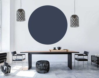 Full Circle Wall Decal, Large Circle Geometric Wall Art Sticker, Colour ...