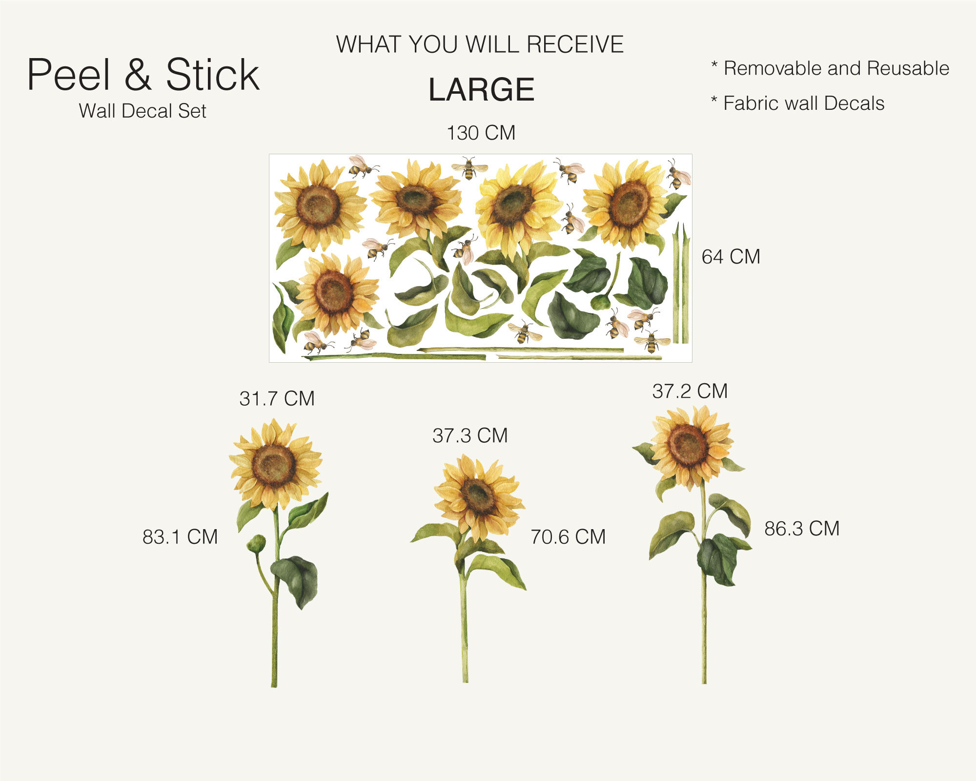 Sunflower Wall Decals - Etsy Australia